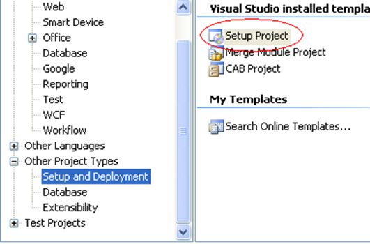 Create Setup and Deployment Project in Visual Studio 2008/2010